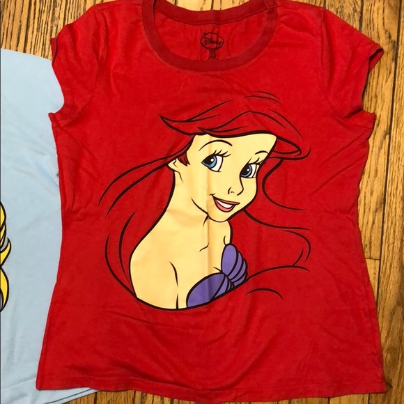 Disney | Tops | Disney Princess Top Lot Lxl Frozen Little Mermaid ...